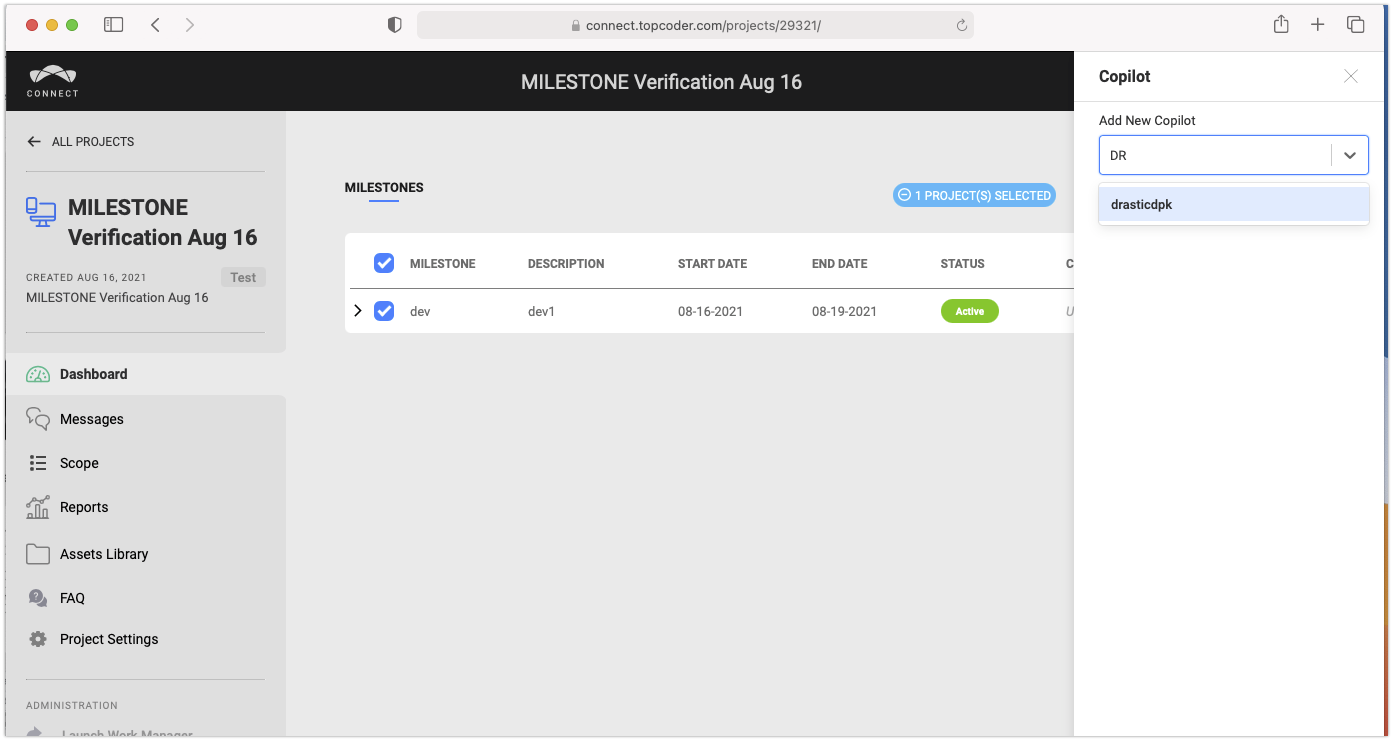 Milestone Management : Copilots · Issue #4439 · appirio-tech/connect-app · GitHub