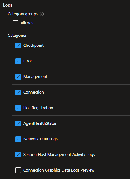 Feature Request - `Deploy-Diagnostics-WVDHostPools` missing category `Connection Graphics Data ...