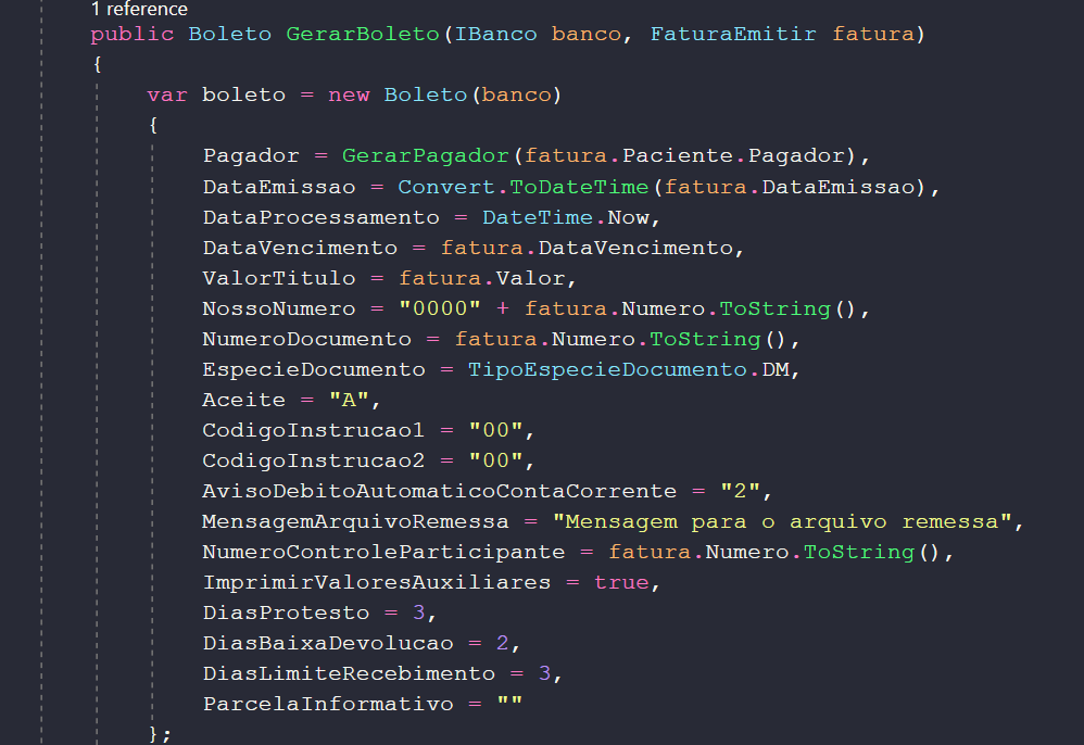 Erro ao gerar html do boleto "MontaHtmlEmbedded" - Object reference not set to an instance of an ...