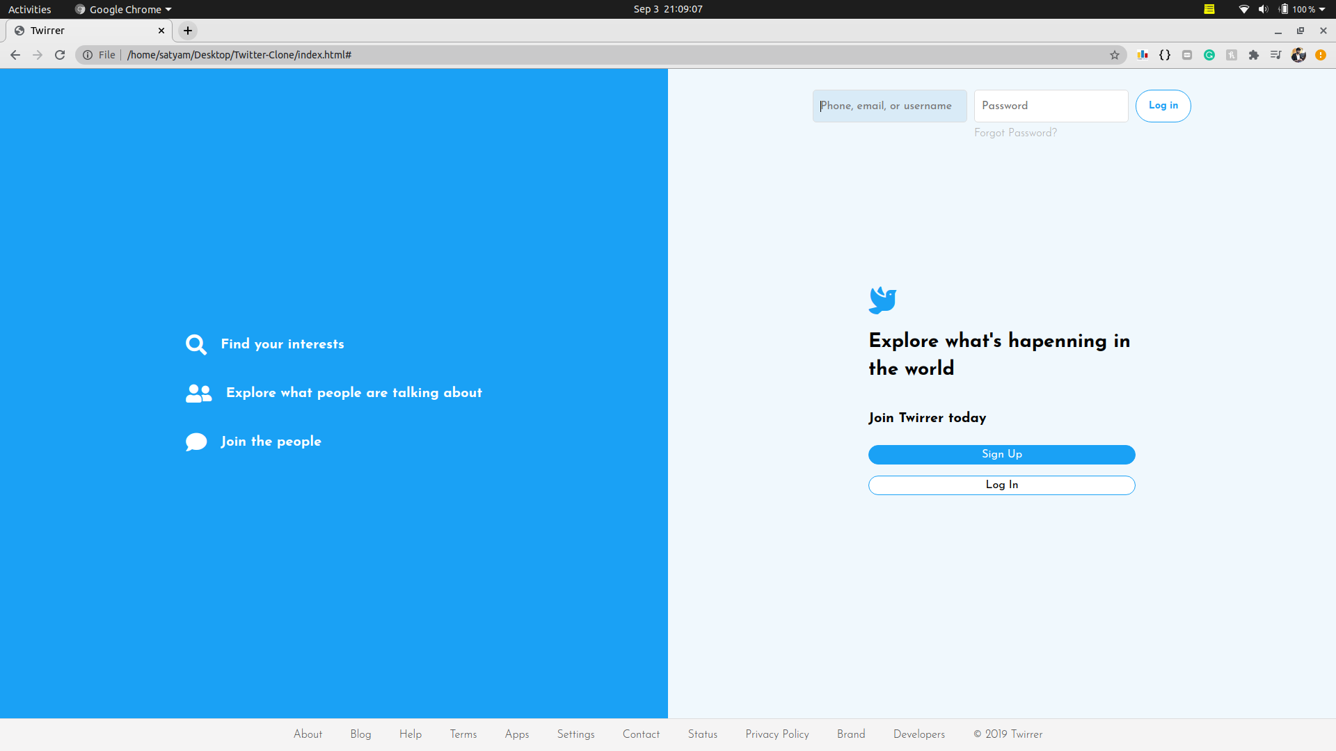 Github Satyam3976 Twitter Clone A Simple Twitter Clone Application To Mimic The Basic Design