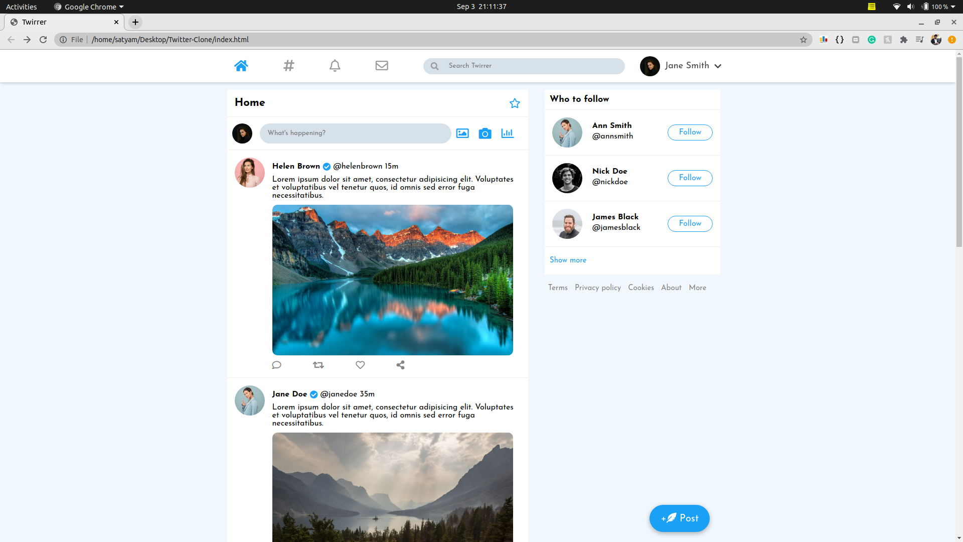 GitHub - Satyam3976/Twitter-Clone: A simple Twitter Clone application ...