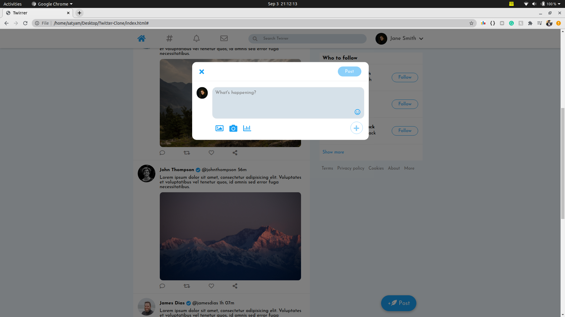 GitHub - Satyam3976/Twitter-Clone: A simple Twitter Clone application ...