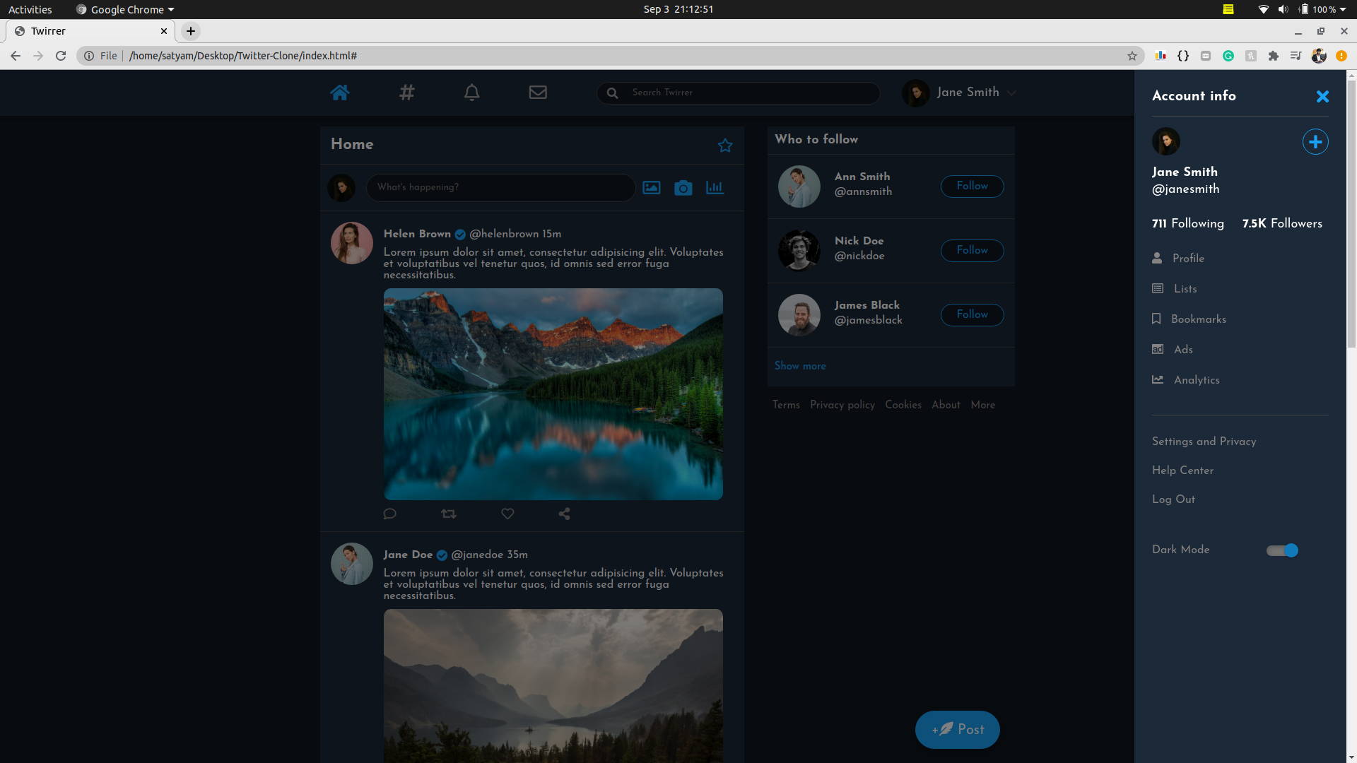 GitHub - Satyam3976/Twitter-Clone: A simple Twitter Clone application ...