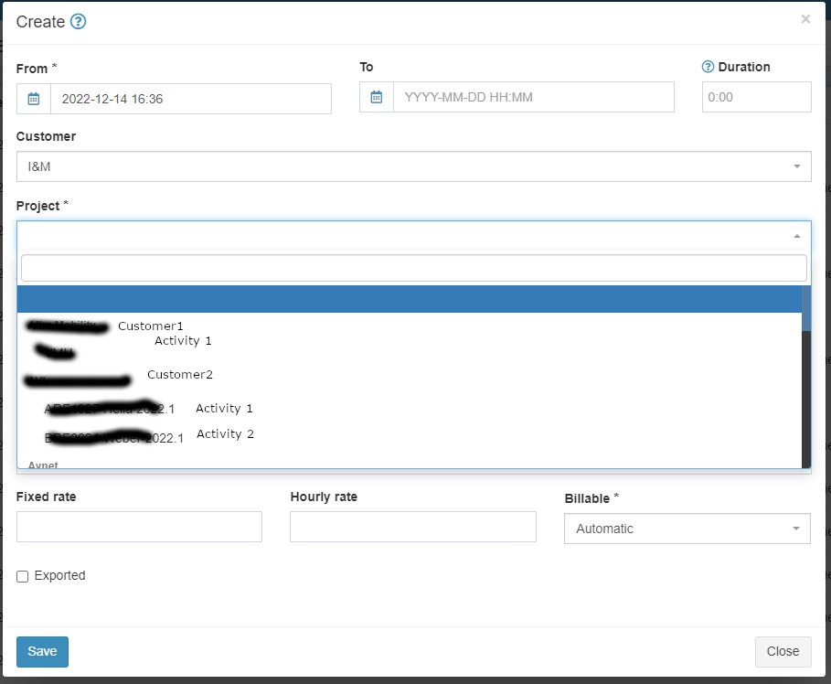 Activity list empty from the Create Timesheet window · Issue #3685 · kimai/kimai · GitHub