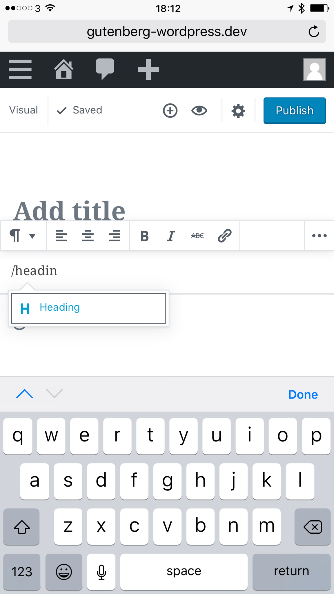 Unable to select a slash commands on mobile · Issue #2669 · WordPress/gutenberg · GitHub