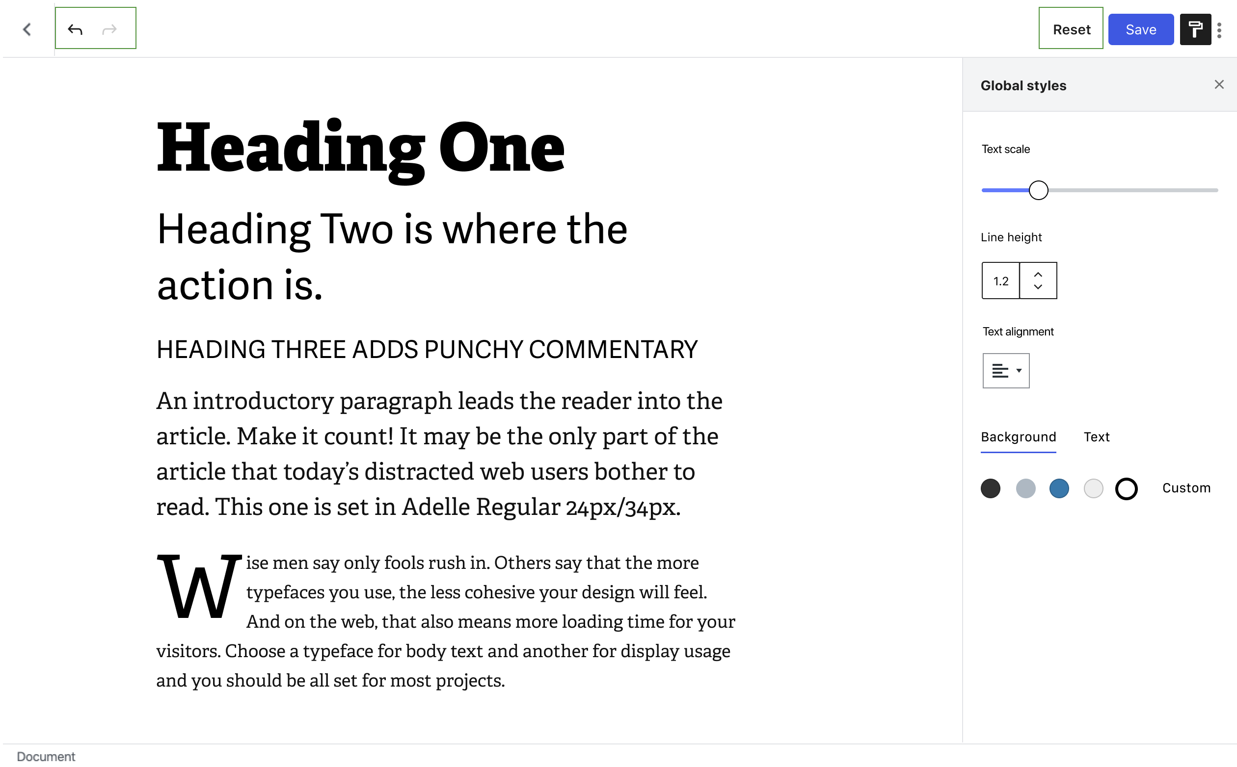 Global styles: resetting · Issue #20868 · WordPress/gutenberg · GitHub