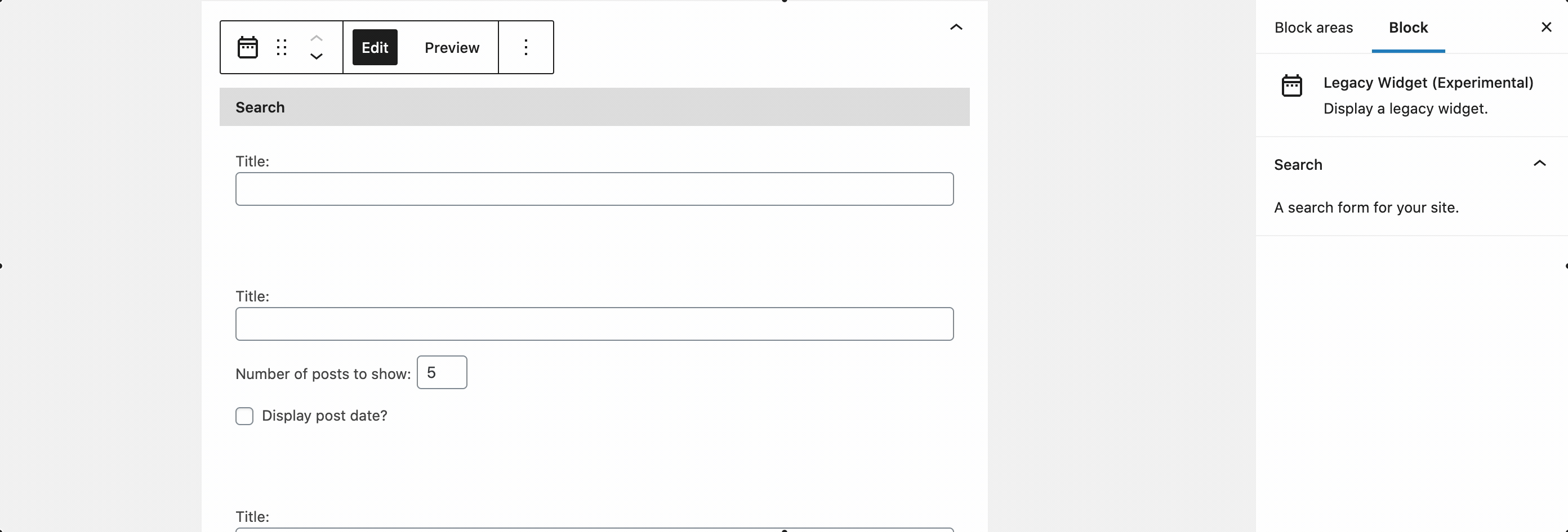 Previewing a legacy widget shows error · Issue #25749 · WordPress/gutenberg · GitHub