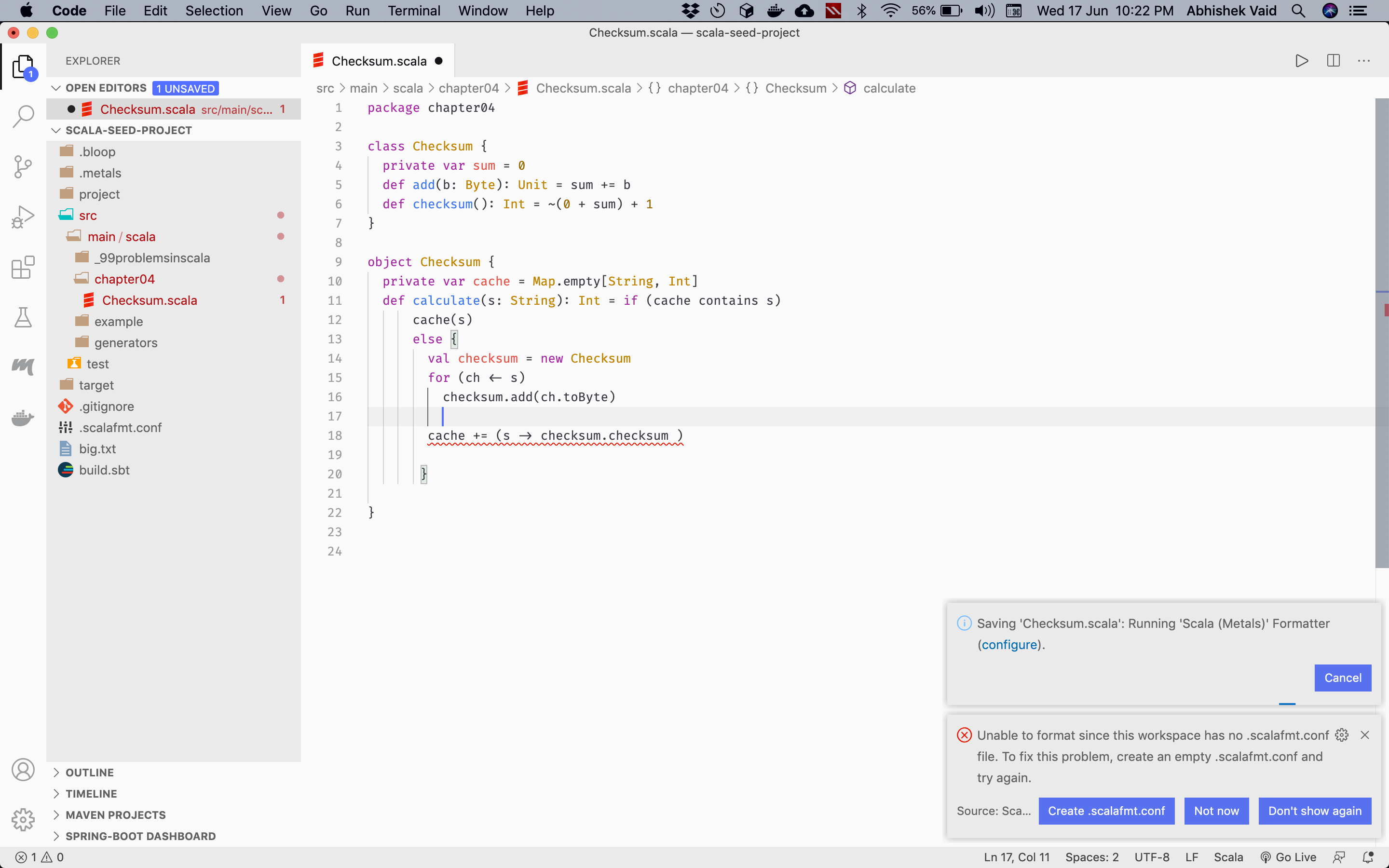 metals formatting issue. · Issue #330 · scalameta/metals-vscode · GitHub