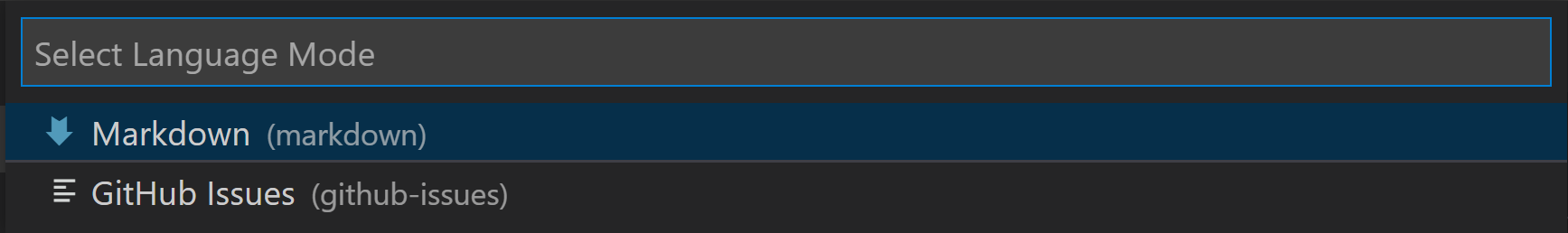 Expected "Change Language Mode" in command palette option to be "Code ...