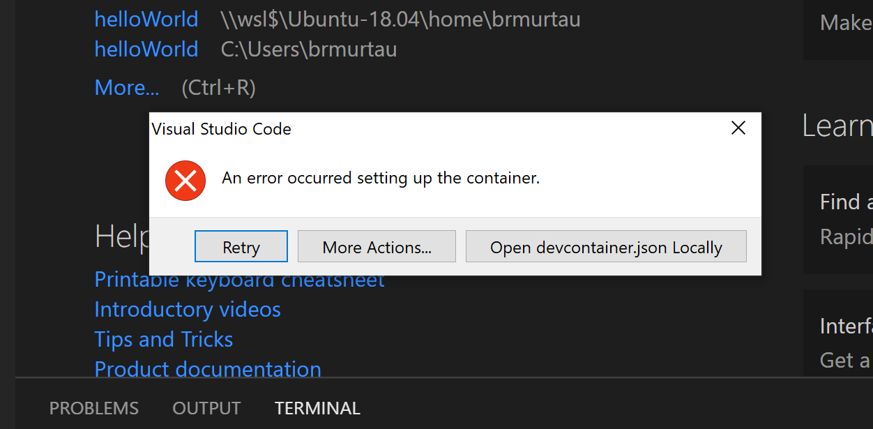 Consider not prompting users to reopen in dev container after they've reopened locally from an ...