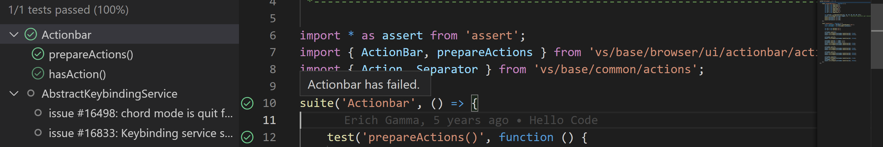 `Actionbar has failed` on hover, although test passed · Issue #117457 ...