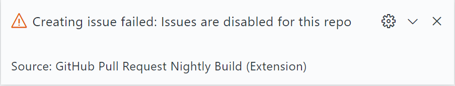 Can't create issues - "Creating issue failed: Issues are disabled for this repo" although ...