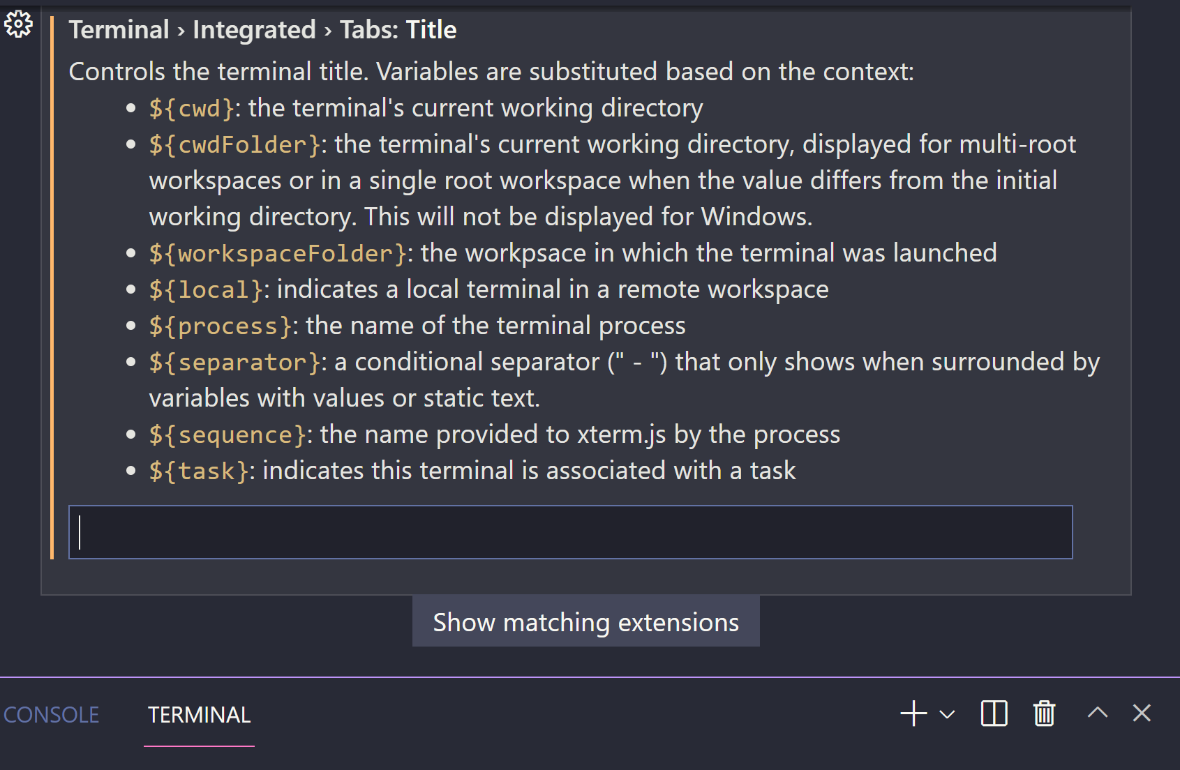 Terminal tab titles - Empty string versus no entry handled differently · Issue #134025 ...
