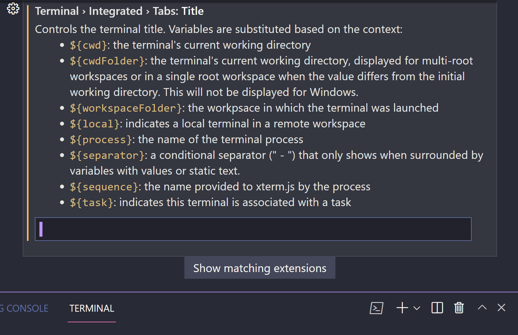 Terminal tab titles - Empty string versus no entry handled differently ...