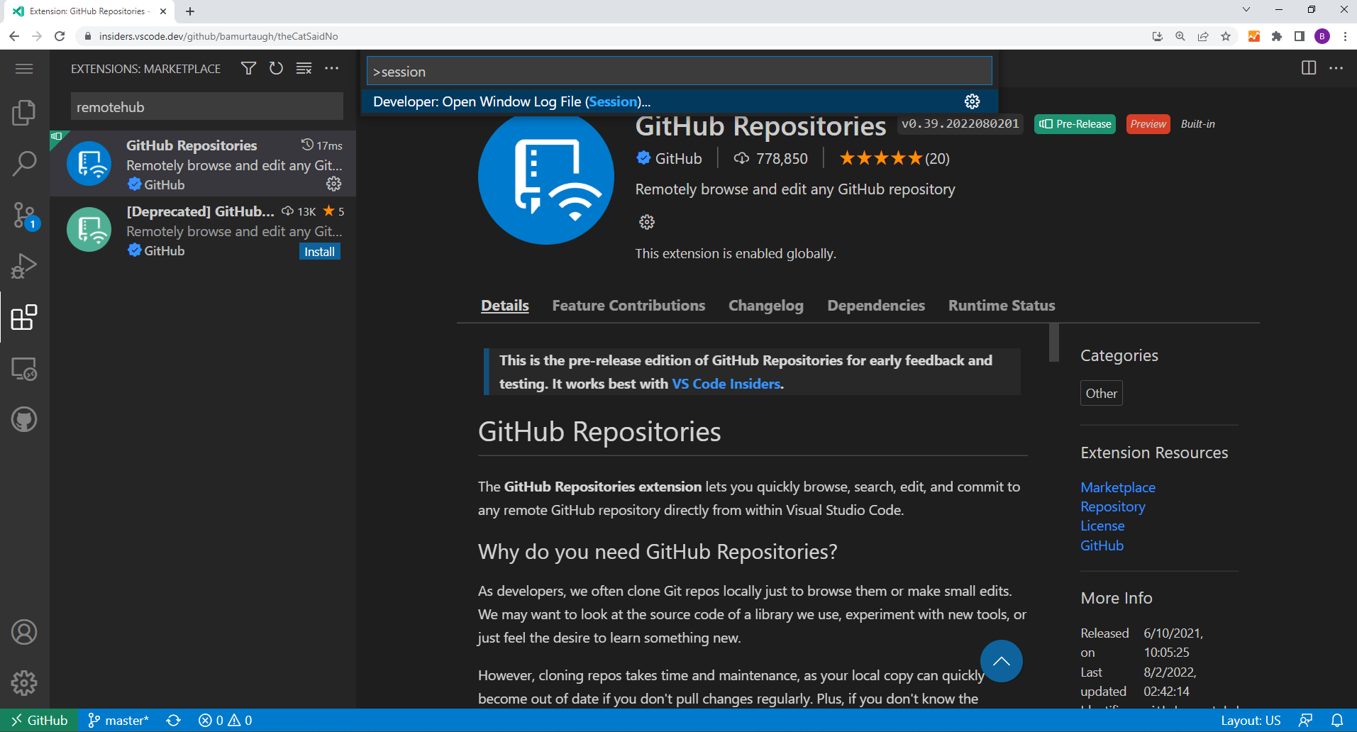 Show Edit Sessions sets focus to container instead of view · Issue ...