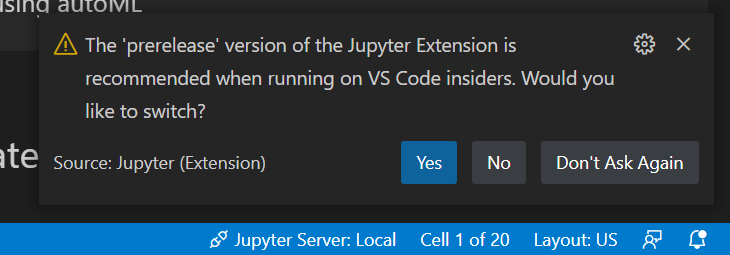 Remote web: Include Jupyter pre-release extension? · Issue #1718 · microsoft/vscode-tools-for-ai ...