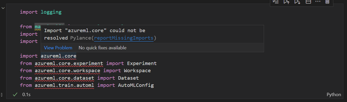 Remote Web: IntelliSense indicates failure, but run is successful ...