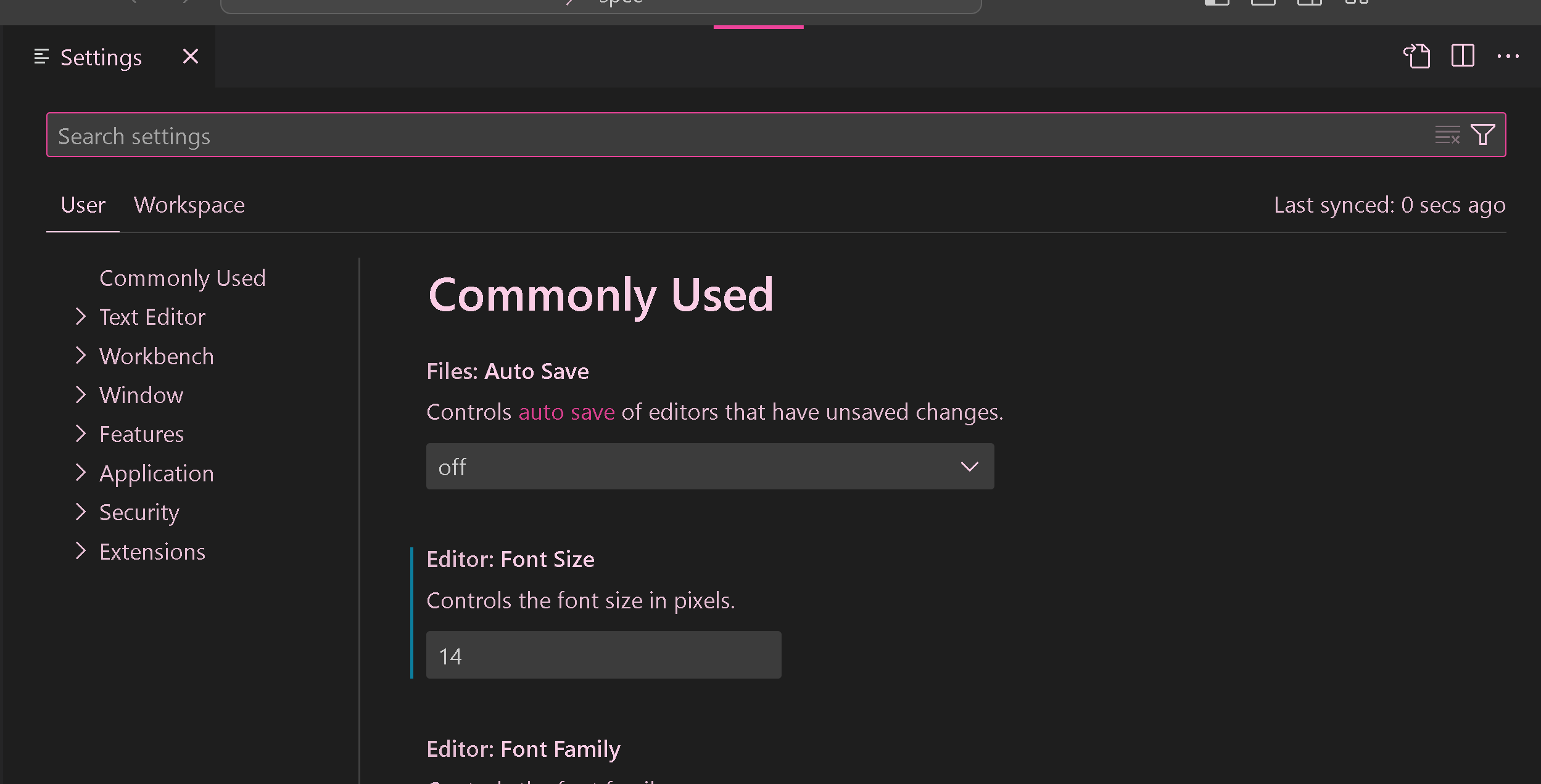Settings search sometimes stuck loading · Issue #196446 · microsoft/vscode · GitHub
