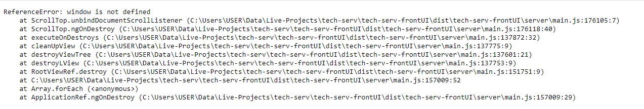 p-scrollTop throwing an error when trying to run in an Angular Universal SSR environment ...