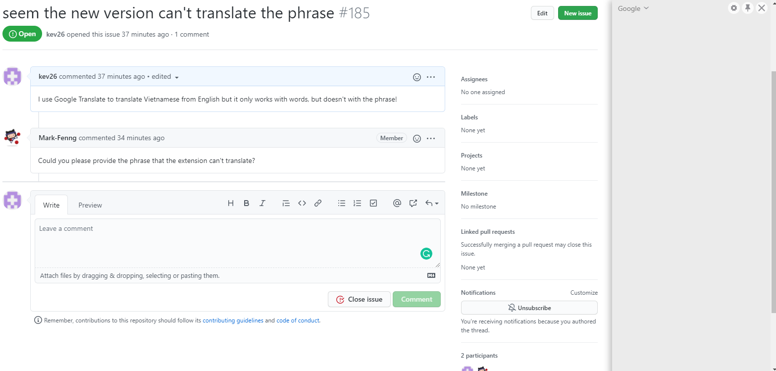 seem the new version can't translate the phrase · Issue #185 · EdgeTranslate/EdgeTranslate · GitHub