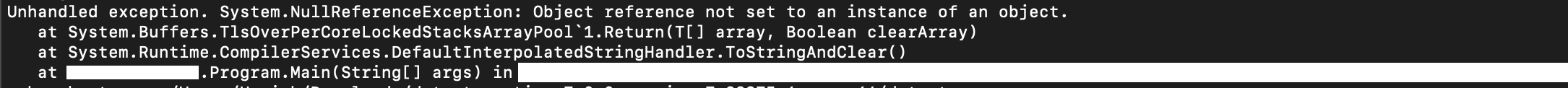 System.AccessViolationException: Int128 ToString invalid memory reads ... System.AccessViolationException: Int128 ToString invalid memory reads ...
