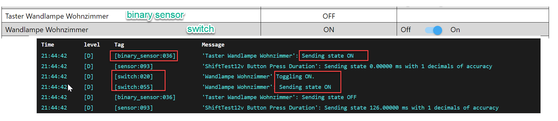 Webserver or GPIO-Switch: State of switch (on/off) is not updated when triggered by GPIO binary ...