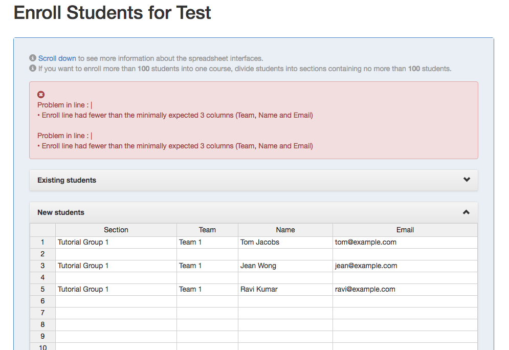 Instructor: enroll students: blank lines processed by back-end during enrollment · Issue #9071 ...