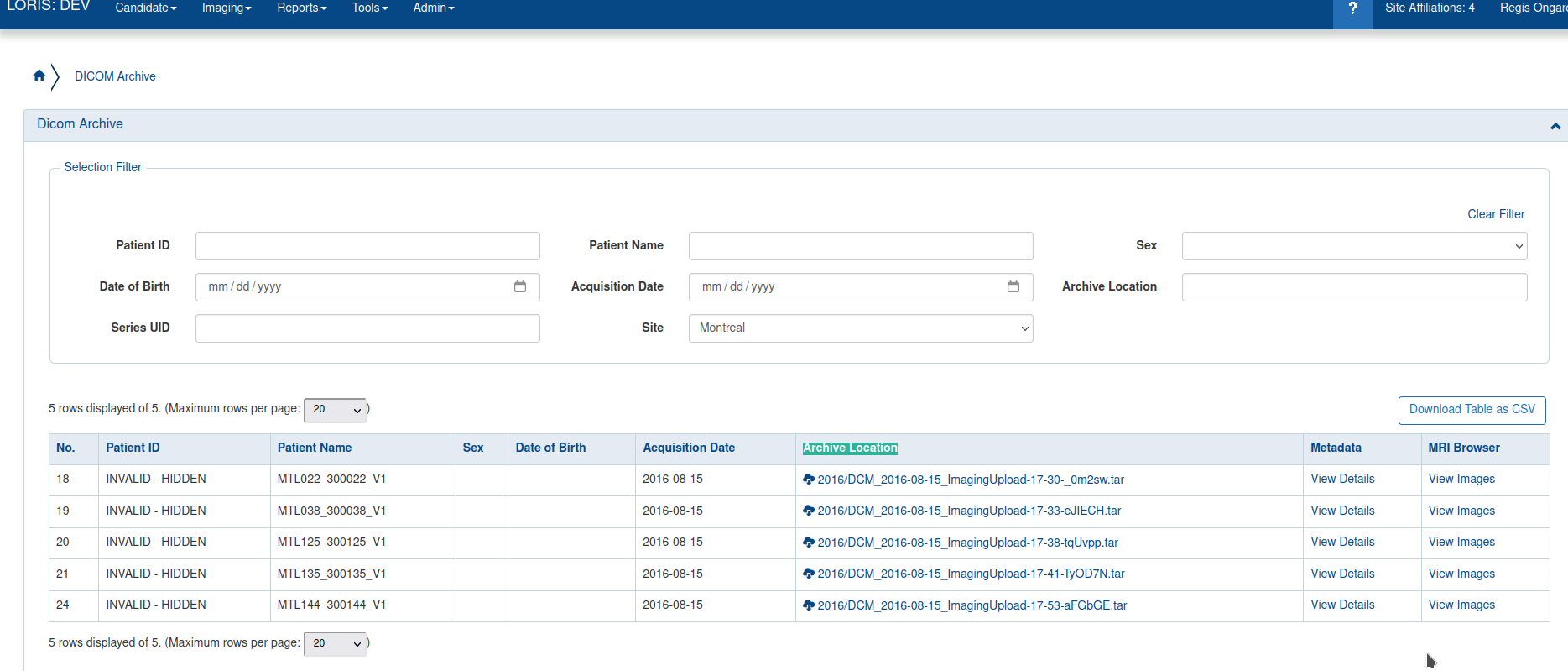[DICOM Archive] archive not downloaded · Issue #8554 · aces/Loris · GitHub