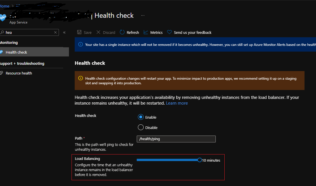 Azurerm App Service Support Load Balancer Eviction Timer For Unhealthy Nodes · Issue 13941