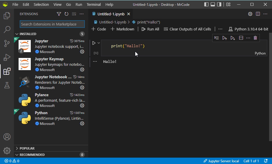 Jupyter: Create New Jupyter Notebook => command 'jupyter.createnewnotebook' not found :: Solved ...