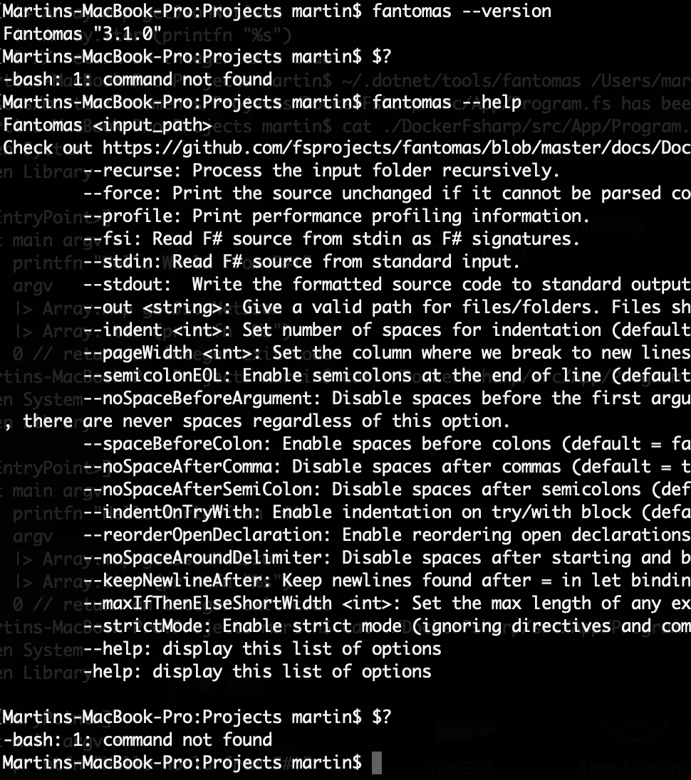  help And version Return Exit Code 1 Issue 612 Fsprojects