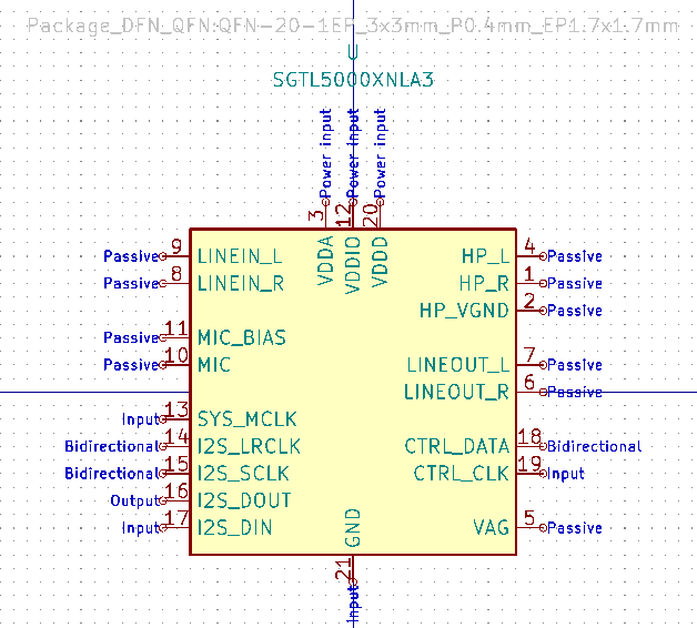 NXP SGTL5000XNLA3 audio CODEC (!1553) · Merge requests · KiCad / KiCad ...