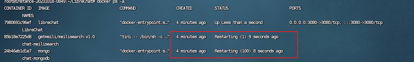 [Question]: failures to run after docker install · Issue #1069 · danny-avila/LibreChat · GitHub