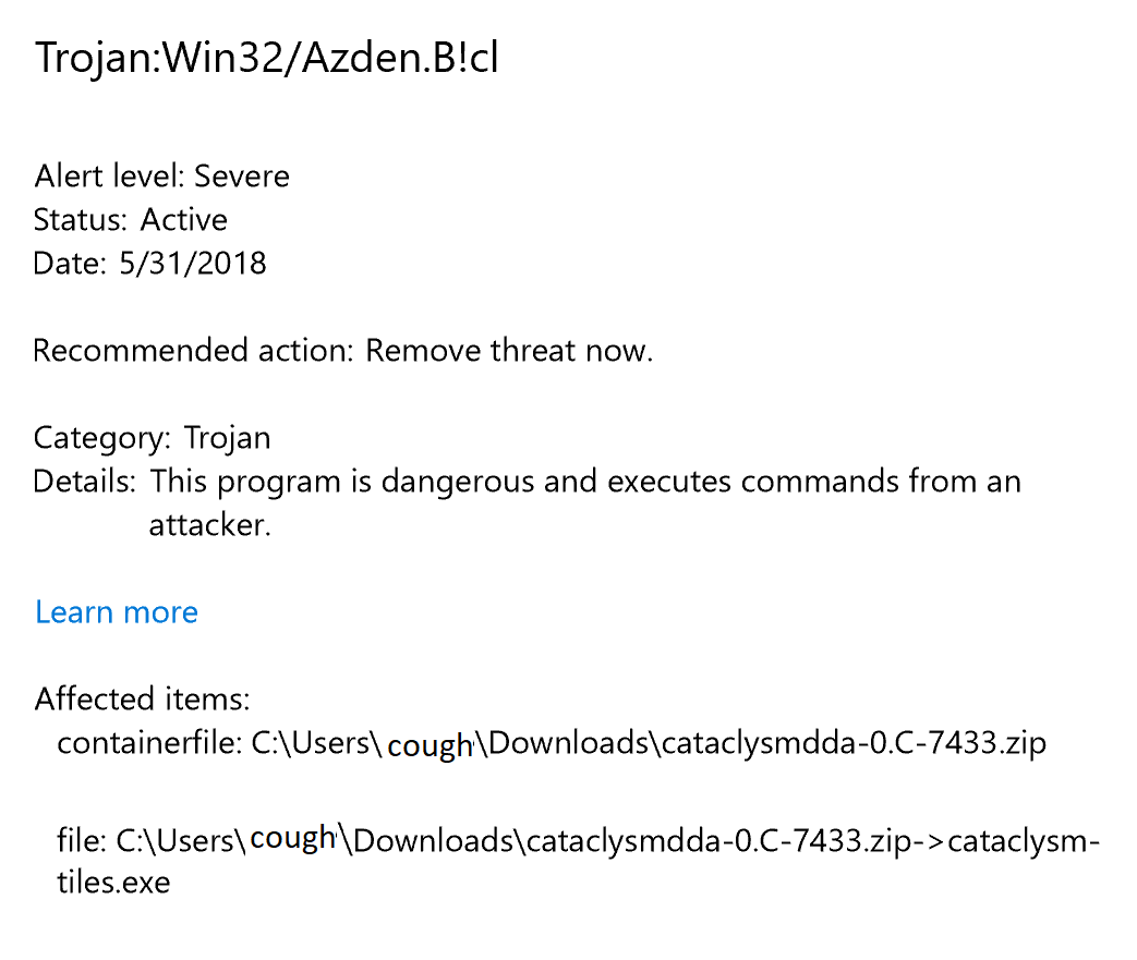windows defender (anti-virus) reports latest windows tiles build as ...