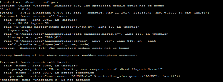 'AttributeError: 'str' object has no attribute 'decode' · Issue #922 · s3tools/s3cmd · GitHub