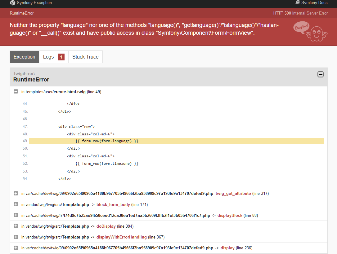 HTTP Error 500 when user with custom role opens the page to create an user · Issue #3472 · kimai ...
