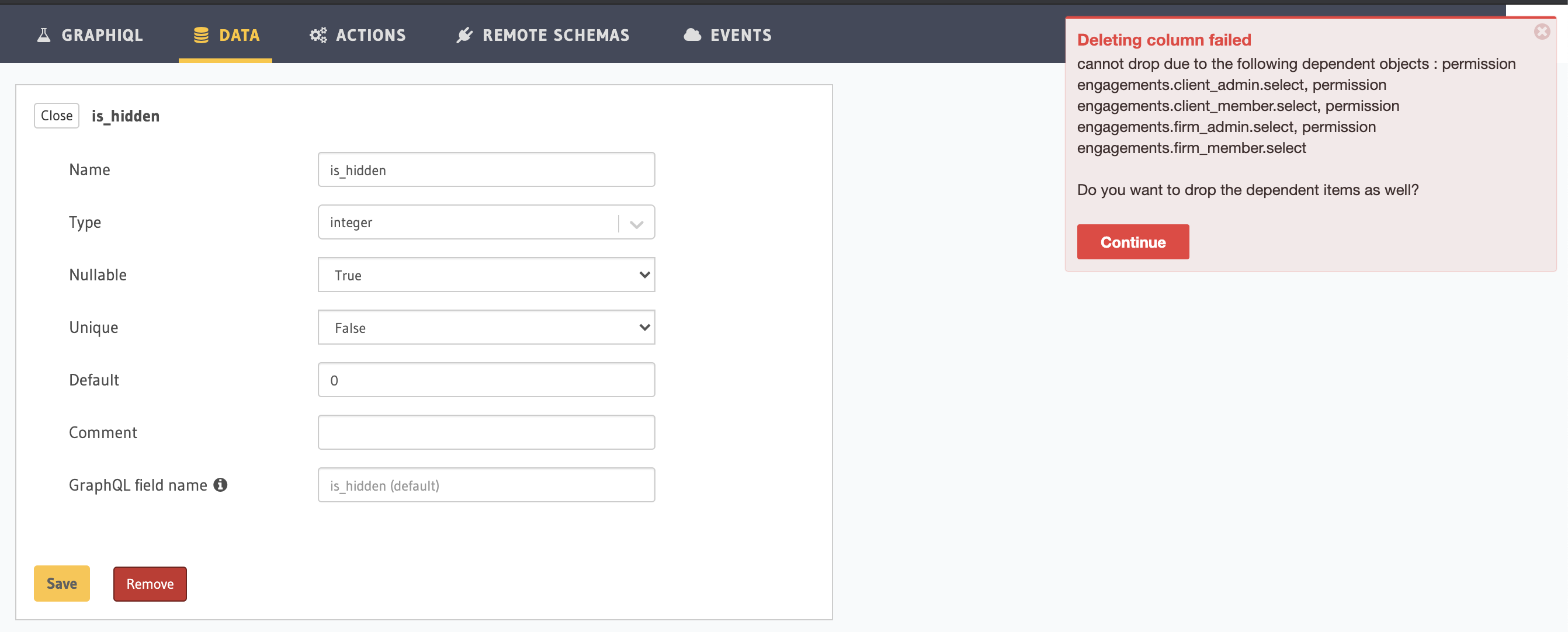 Dependent items do not get deleted from console on "Continue" + metadata not updated · Issue ...