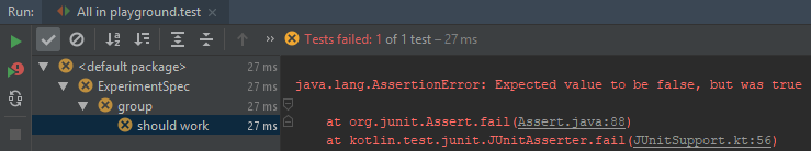 Using the gutter icon in IntelliJ may not run the tests. · Issue #568 ...