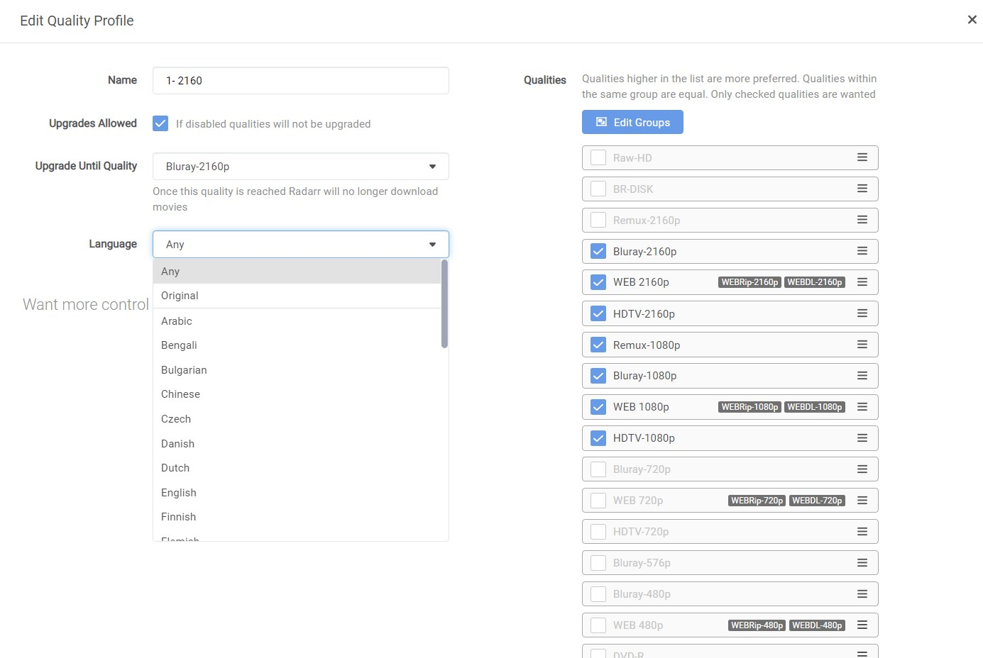 Multi Language option inexistant for custom formats · Issue #7382 · Radarr/Radarr · GitHub