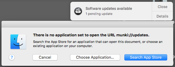 3.6DP2: Notification results in "no application set" error · Issue #890 · munki/munki · GitHub