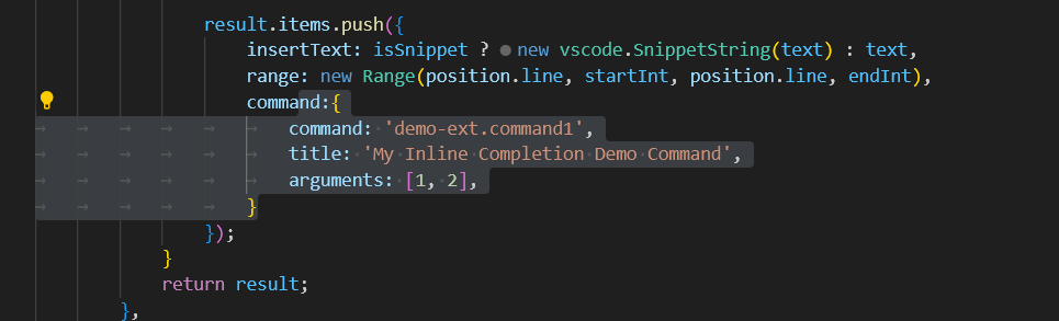 InlineCompletion Not Triggered on accepting when "command" option provided to ...