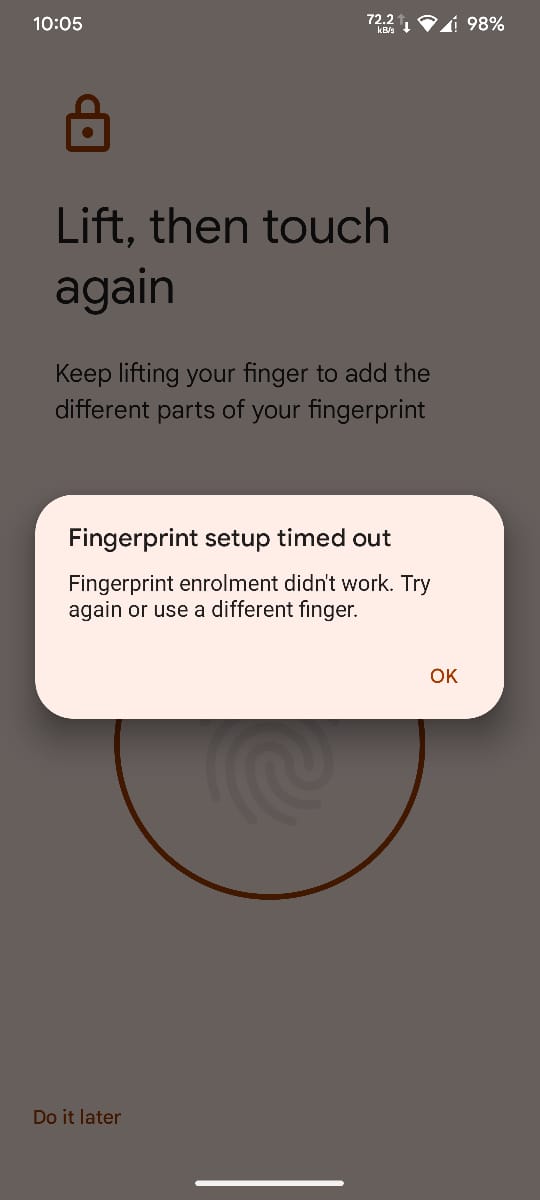 Work Profile fingerprint setup times out · Issue #4690 · PixelExperience/android-issues · GitHub