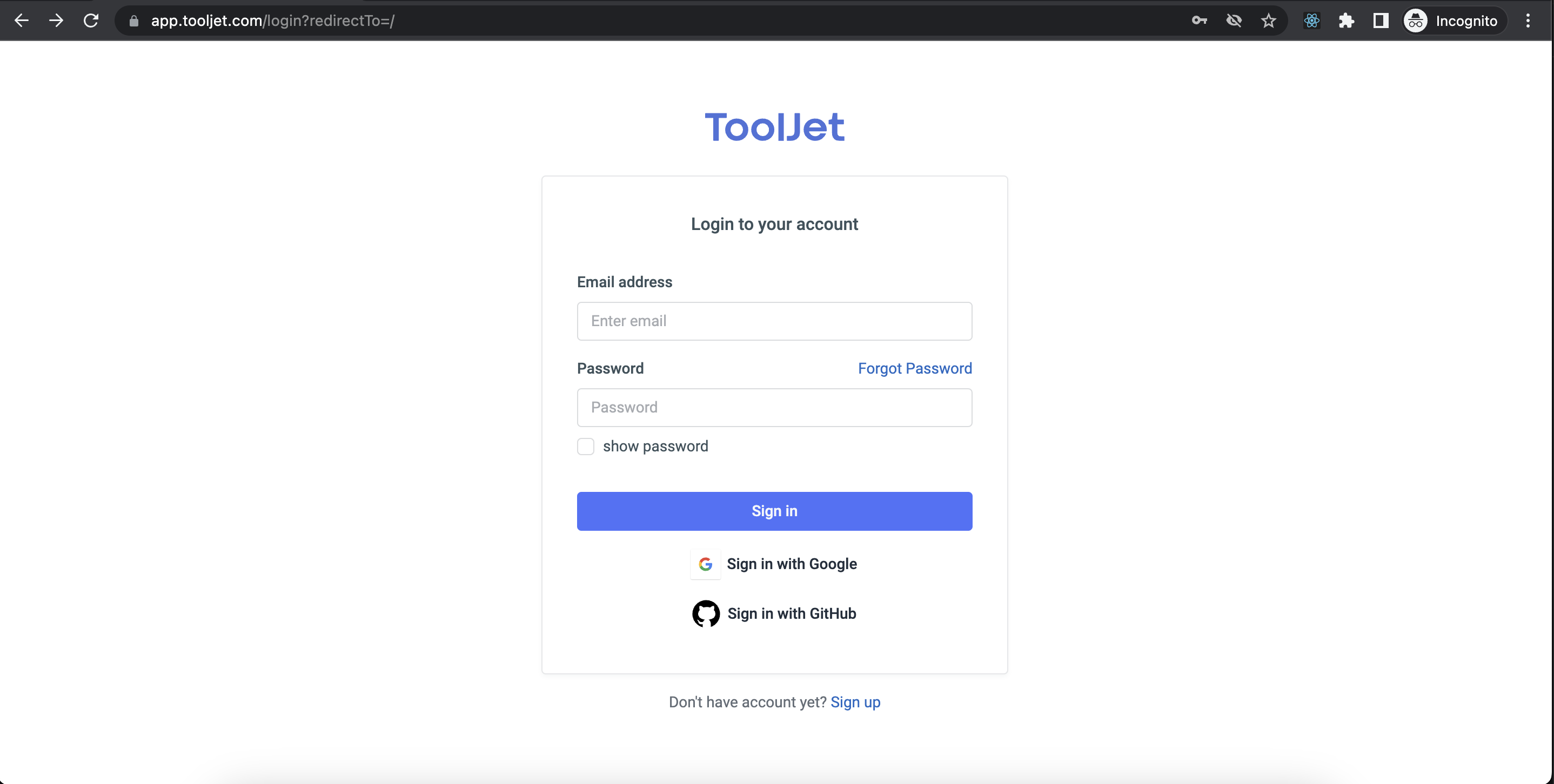 fix typo on login page · Issue #4805 · ToolJet/ToolJet · GitHub