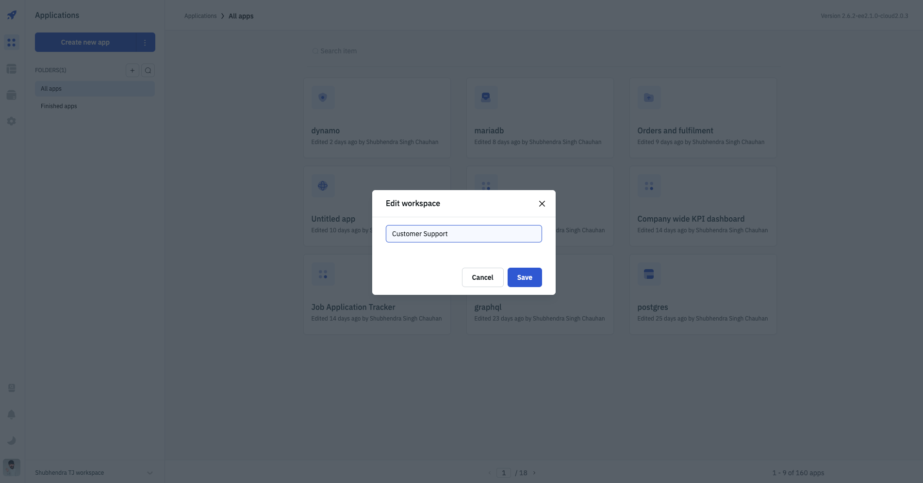 On Pressing Enter Should Save The New Workspace Name · Issue 6759 · Tooljettooljet · Github