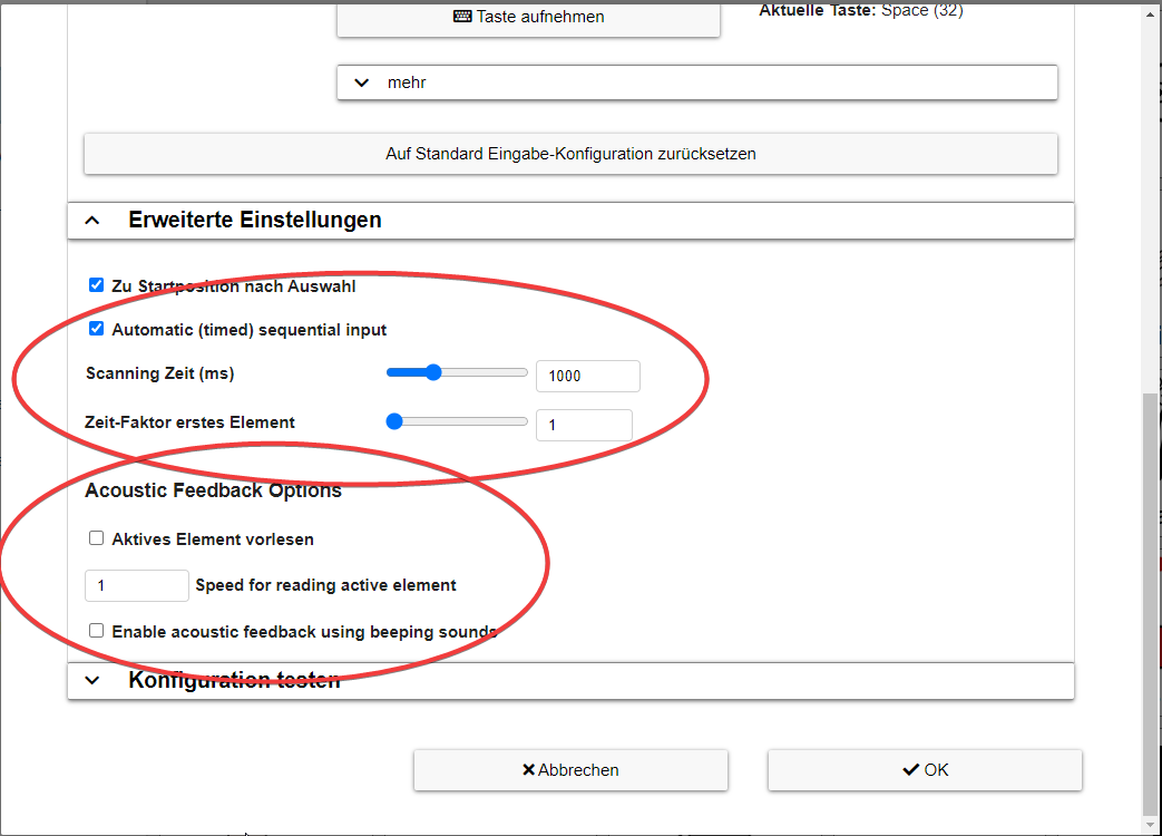 More options in scanning input "advanced settings" · Issue #170 · asterics/AsTeRICS-Grid · GitHub