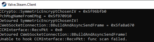 NetHook2 Unable to hook CCMInterface::RecvPkt: func scan failed. · Issue #954 · SteamRE/SteamKit ...
