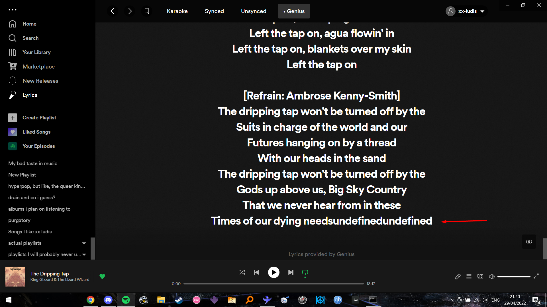 [lyrics Plus] At The End Of Some Genius Lyrics It Says Undefinedundefined · Issue 1635