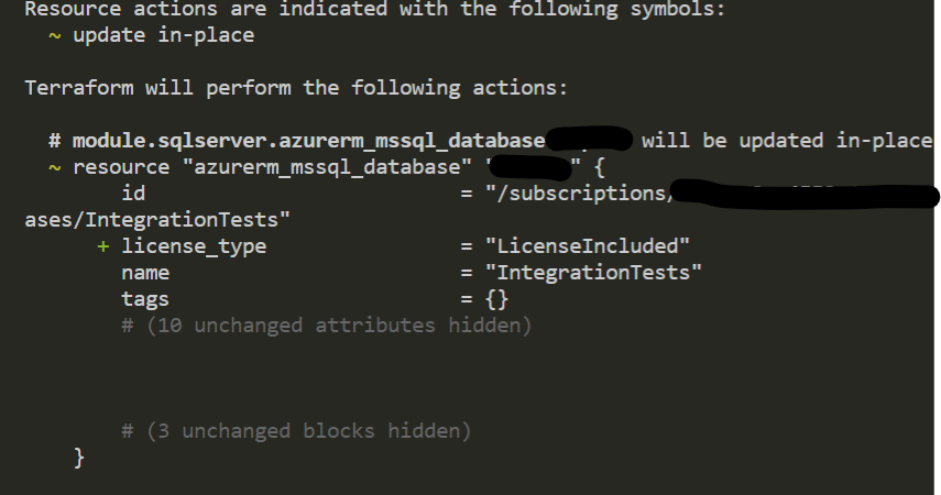 azurerm_mssql_database does not pick up license_type and terraform tries to apply it on each ...