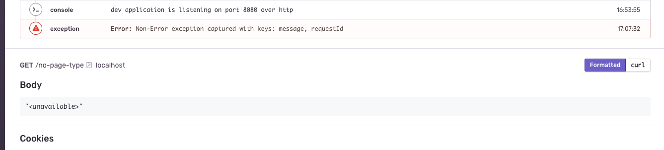 Sentry Express Sends Unavailable Body On Get Requests · Issue 2502 · Getsentry Sentry