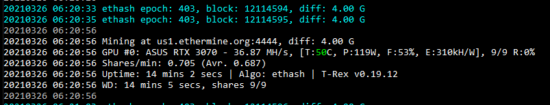 RTX 3070 - Started to show LOW Hashrate 1 day ago. (36MH/s) / Detail info provided. · Issue #342 ...